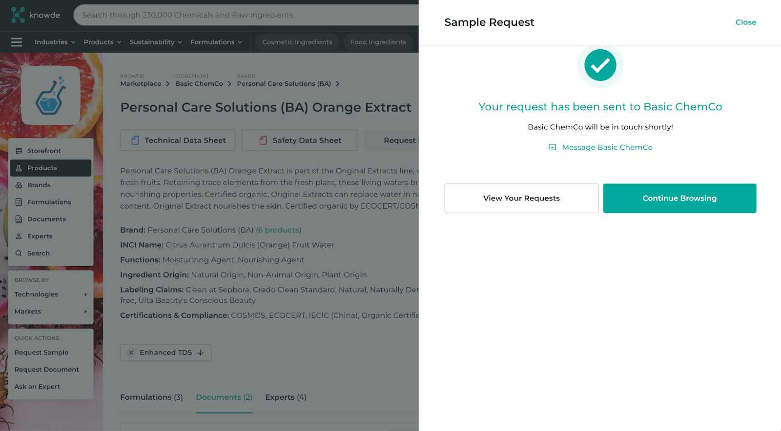 Submit a Sample Request – Knowde