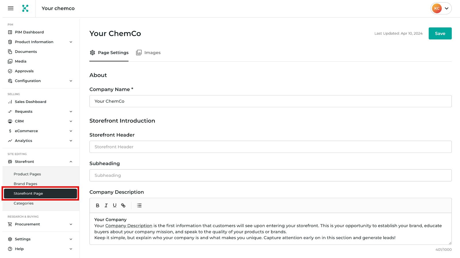 Storefront Editor Guide – Knowde